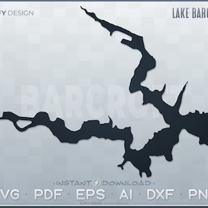 Lake Barcroft SVG - Digital File Set - Virginia | Vector Outline Map ...