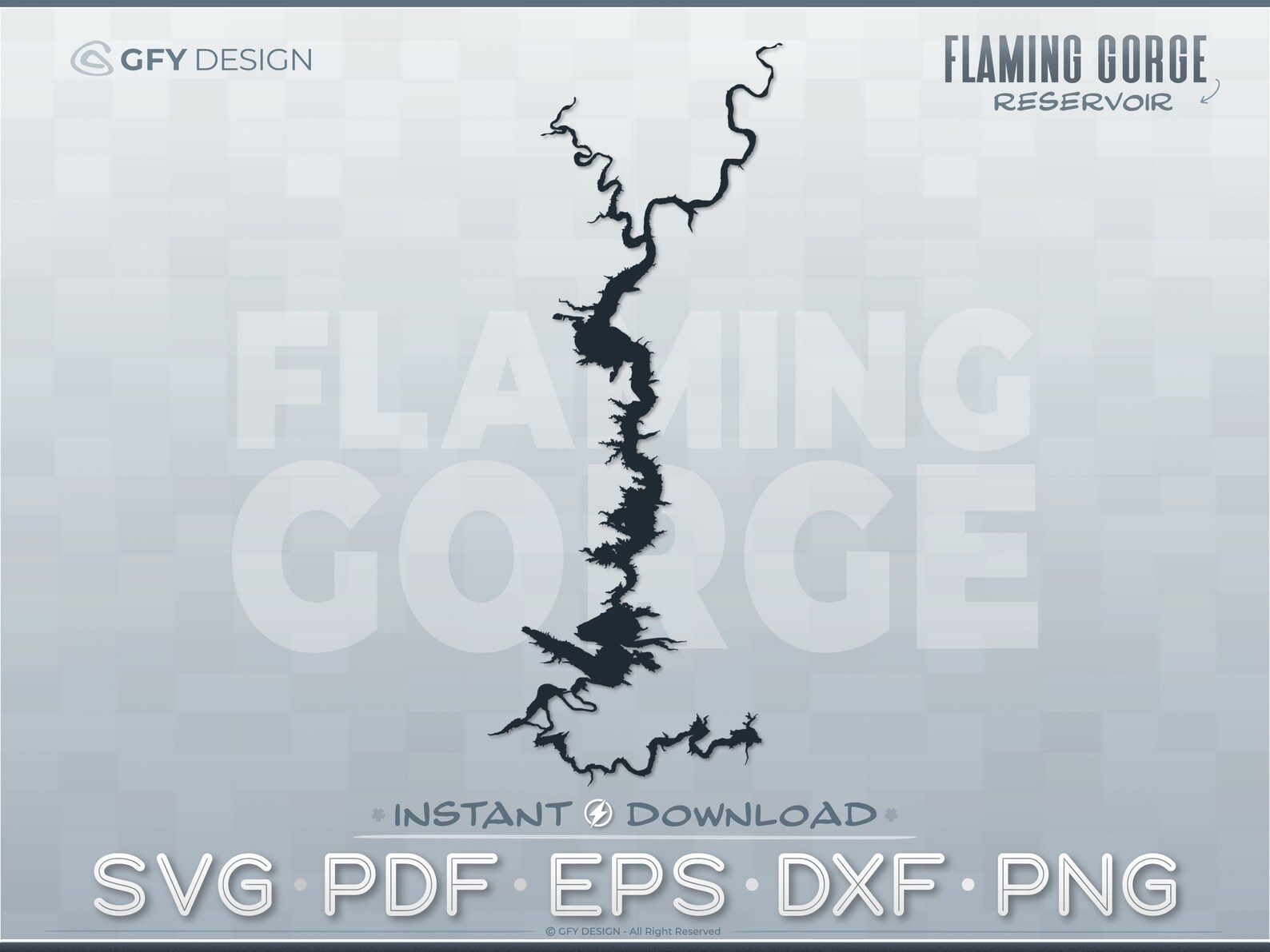 Flaming Gorge Reservoir SVG - Digital File Set - Green River Wyoming ...