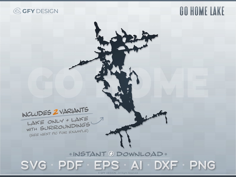 Go Home Lake - SVG Digital File Set - Ontario ON Canada; Single Layer ...