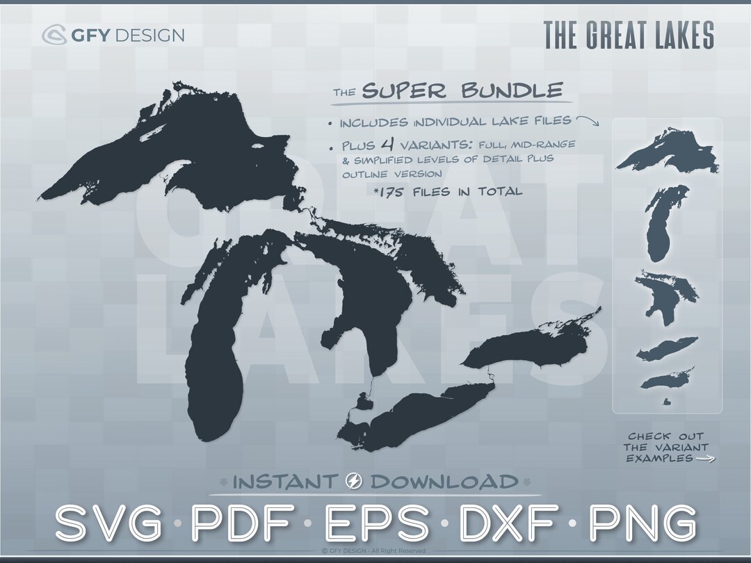 Great Lakes Super Bundle - SVG Vector Graphic Set | Perfect for Cricut ...