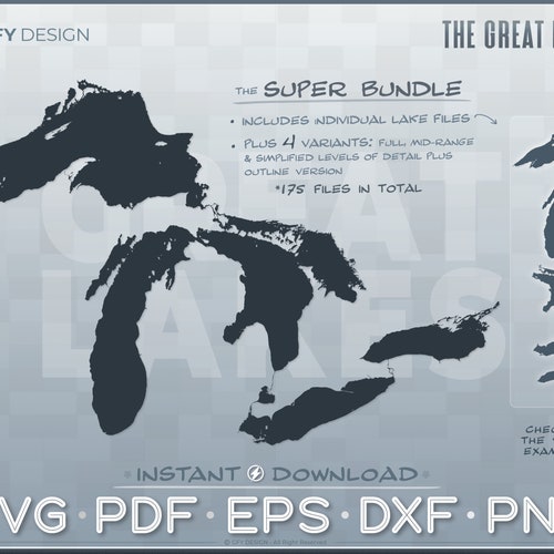 Great Lakes Super Bundle SVG Vector Graphic Set Perfect - Etsy
