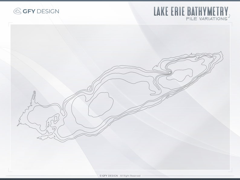 Lake Erie - Bathymetric Depth Layers SVG File Set - Great Lakes ...