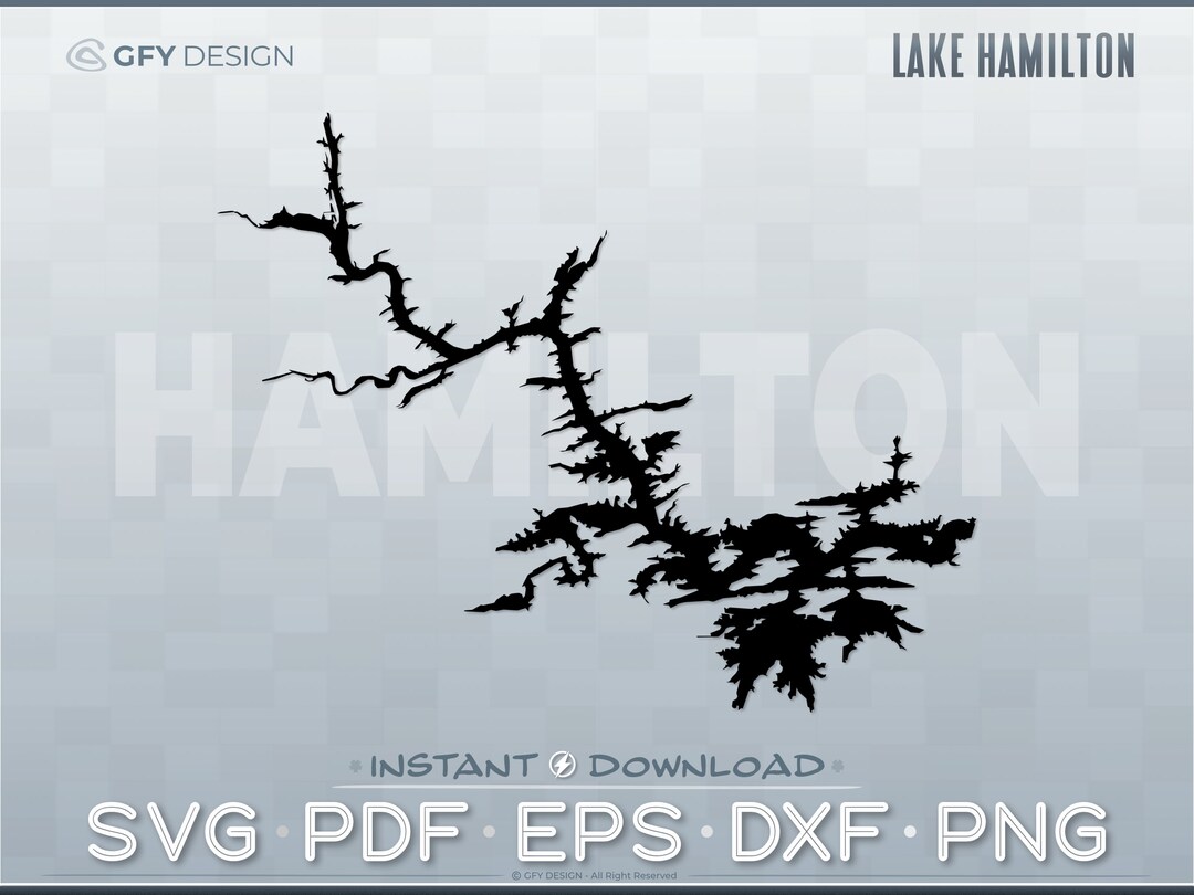Lake Hamilton - Vector Graphic SVG (arkansas, Hot Springs, Map Shape ...