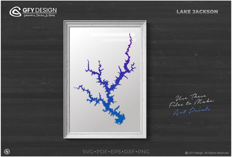 Lake Jackson - Vector Graphic, Georgia, Reservoir, Map, Cut File, Print ...