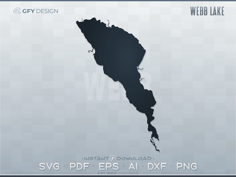 Webb Lake SVG Digital File Set Maine Vector Outline Map - Etsy