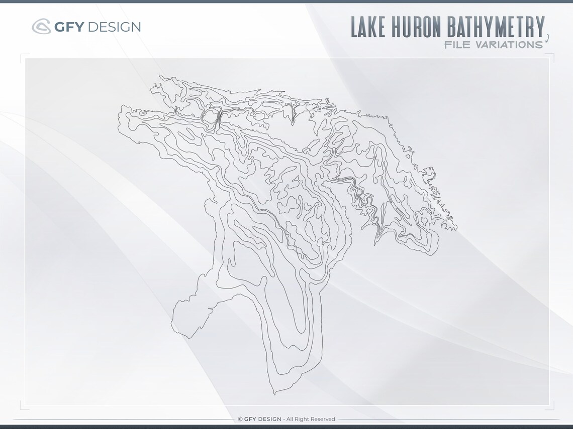 Lake Huron - Bathymetric Depth Layers SVG File Set - Great Lakes ...