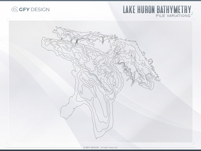 Lake Huron - Bathymetric Depth Layers SVG File Set - Great Lakes ...