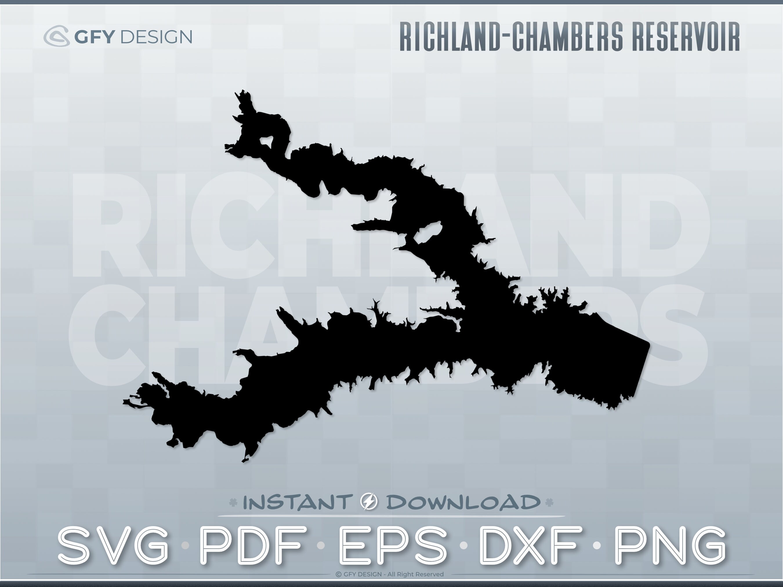Richland-chambers Reservoir- Vector Graphic SVG (texas, Lake, Map ...
