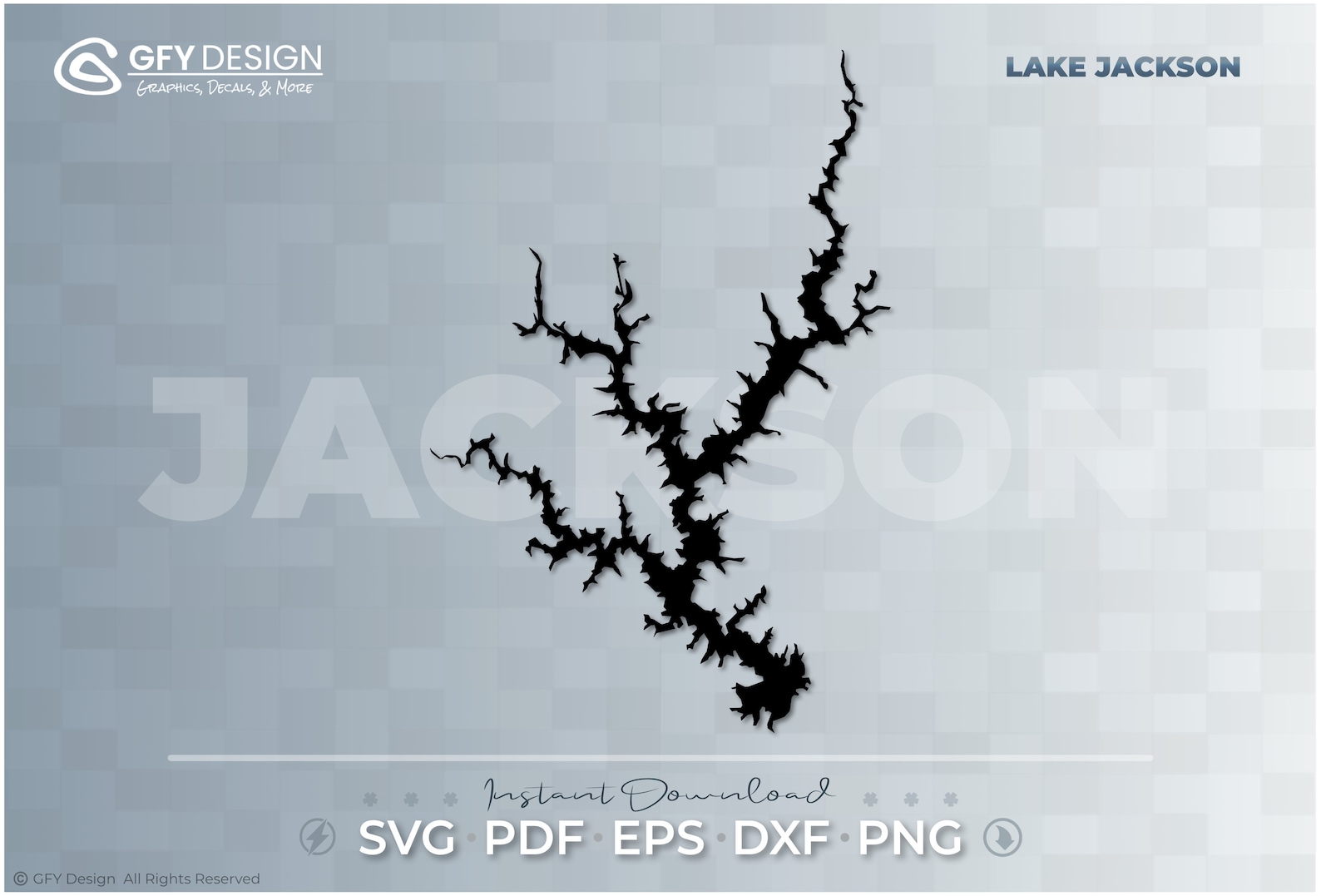 Lake Jackson Vector Graphic Georgia Reservoir Map Cut - Etsy