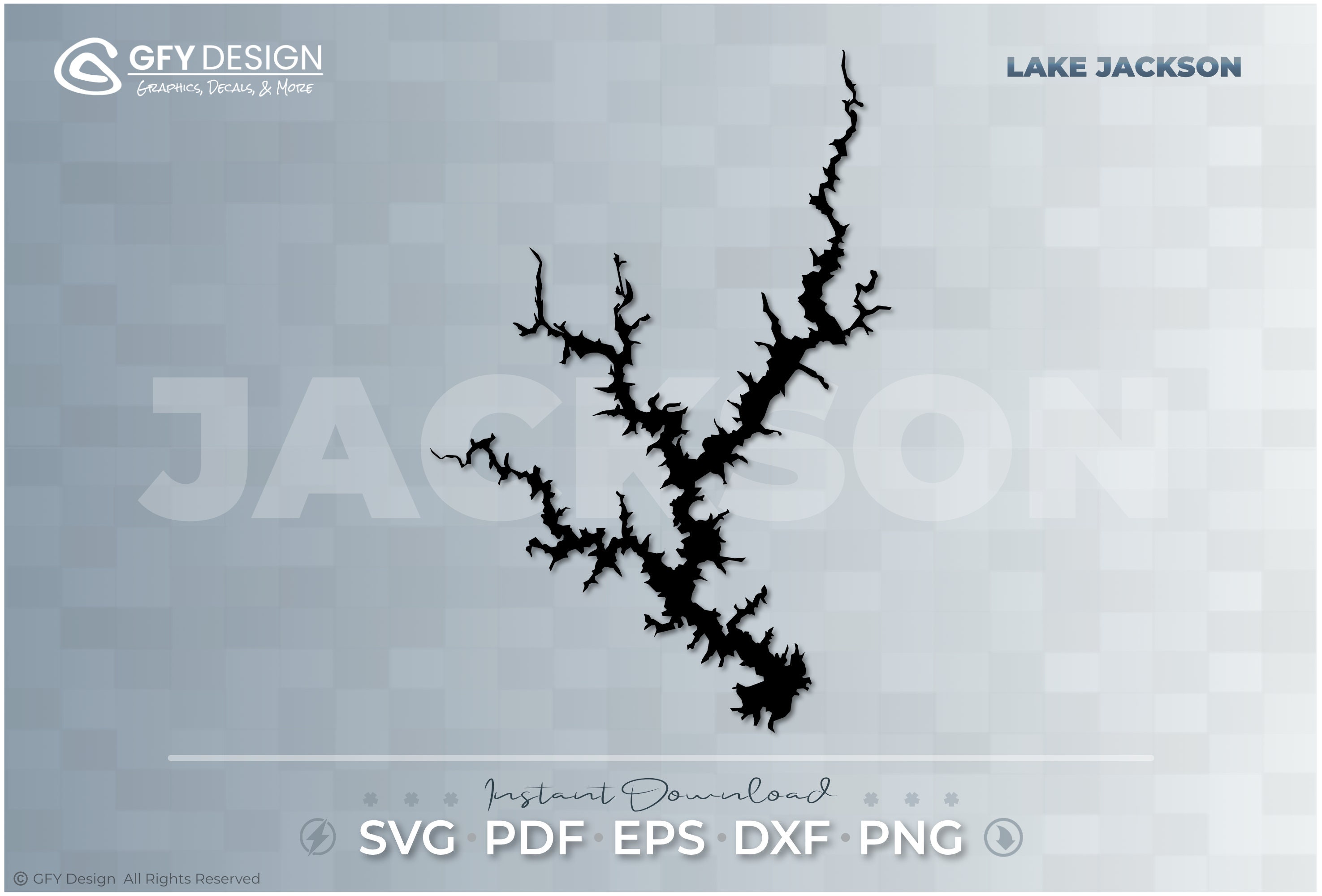 Lake Jackson - Vector Graphic, Georgia, Reservoir, Map, Cut File, Print ...