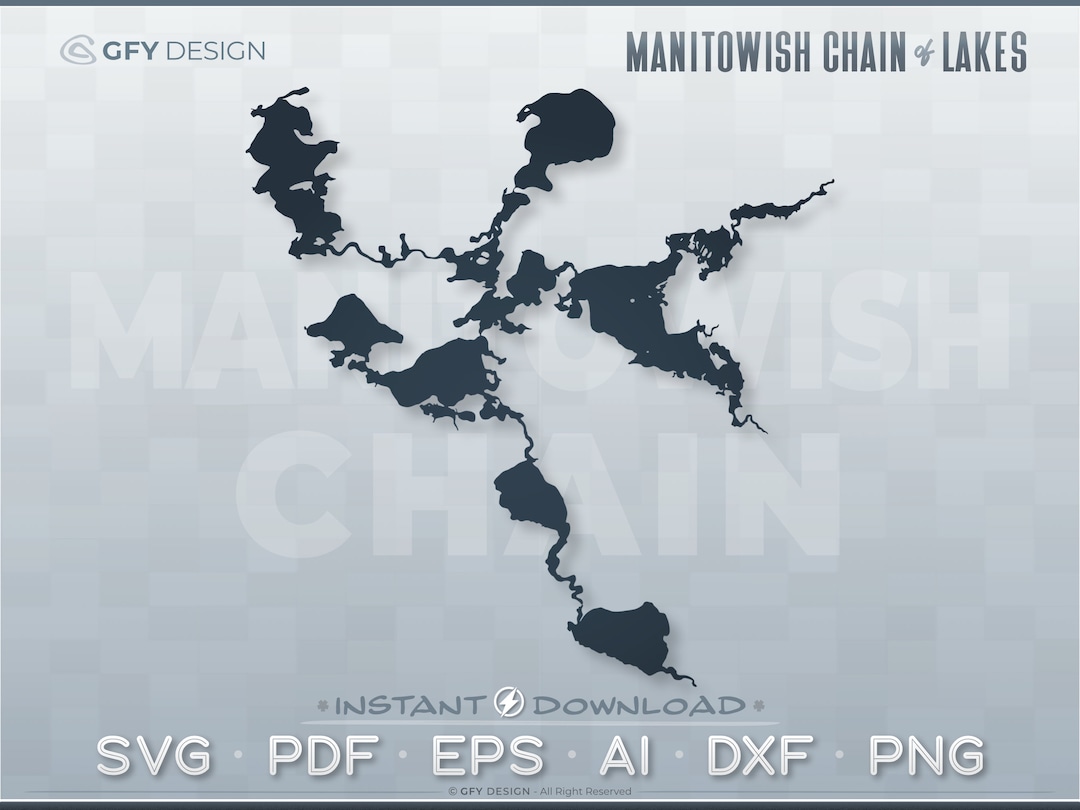 Manitowish Chain of Lakes SVG Graphic - Digital File Set - Wisconsin ...