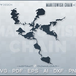 Manitowish Chain of Lakes SVG Graphic - Digital File Set - Wisconsin ...