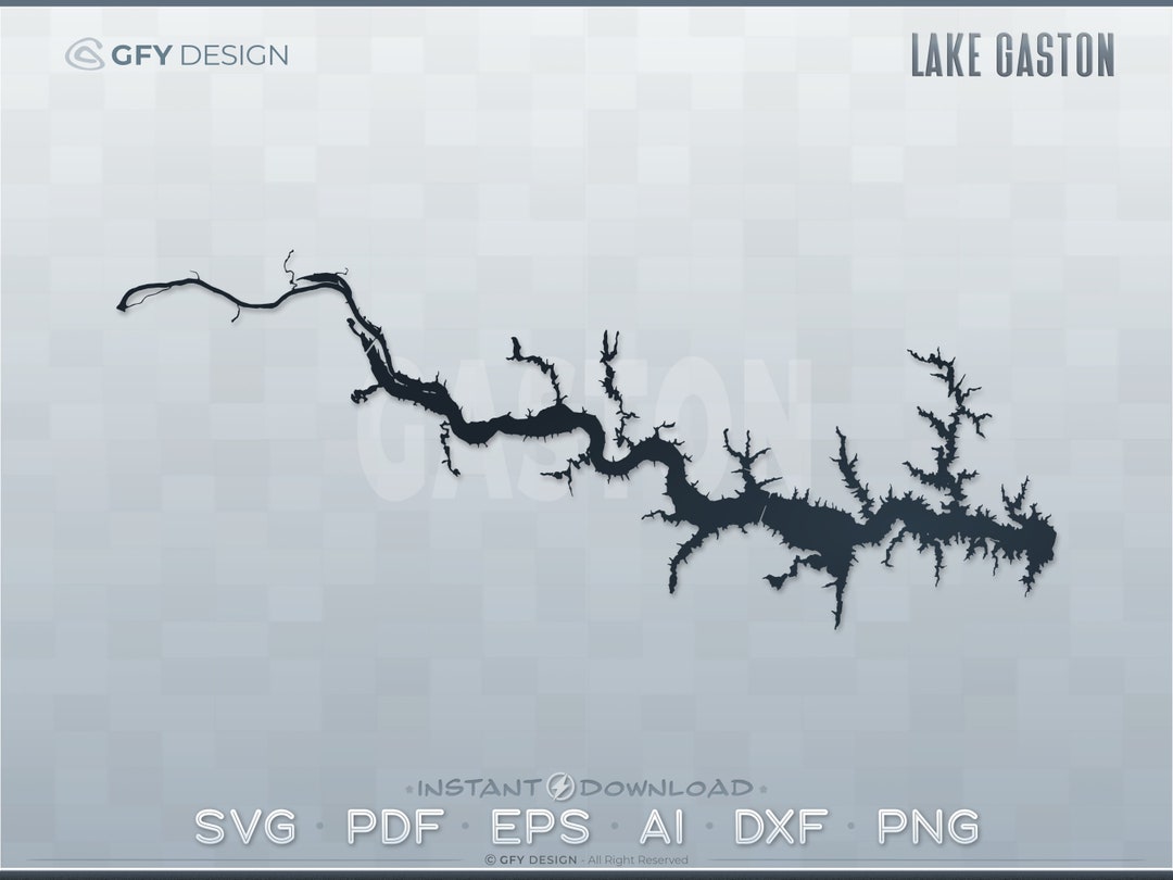 Lake Gaston SVG - Digital File Set - North Carolina | Vector Outline ...