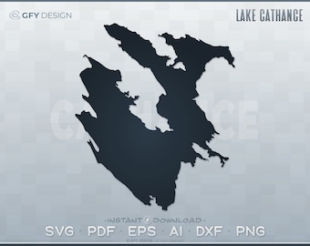Lake Nehai Tonkayea SVG Digital File Set Missouri Vector Outline Map ...