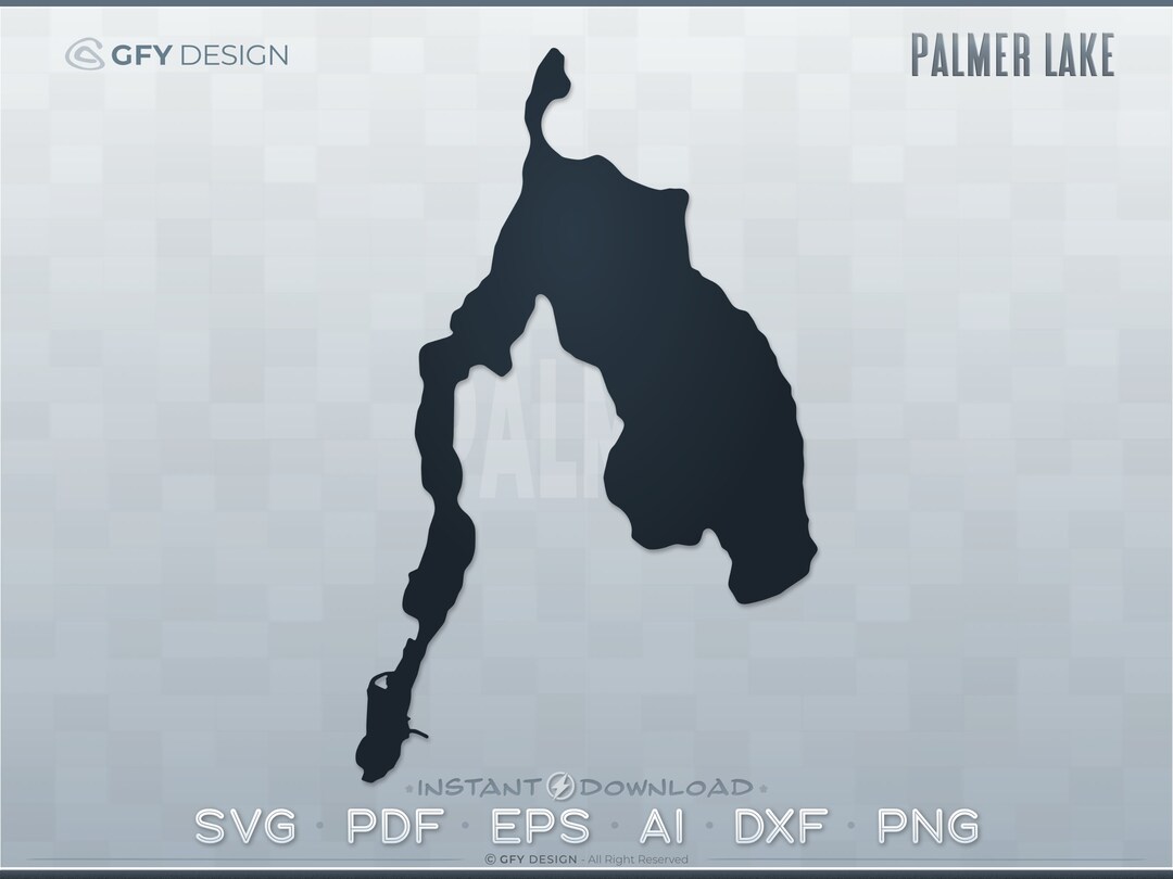 Palmer Lake SVG - Digital File Set - Michigan | Vector Outline Map ...