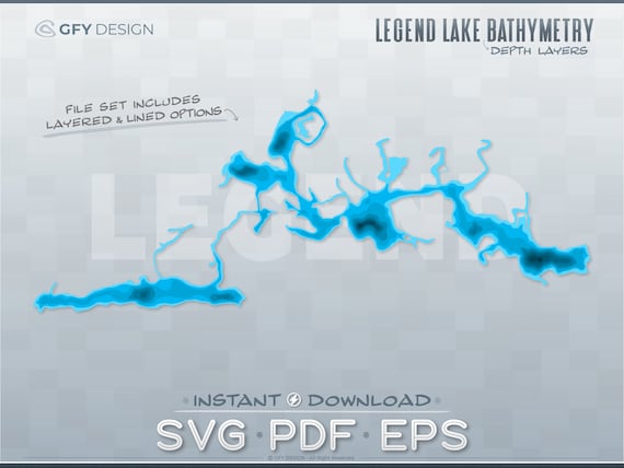 Legend Lake Depth Layers bathymetry SVG Vector Graphics | Etsy