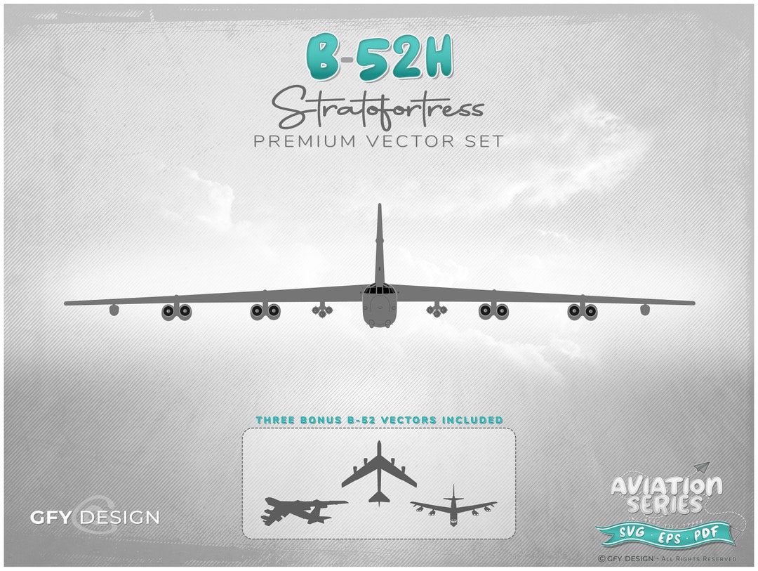 Premium B-52 Bomber Vector/svg Graphic Set Stratofortress BUFF -includes Bonus Vectors ...