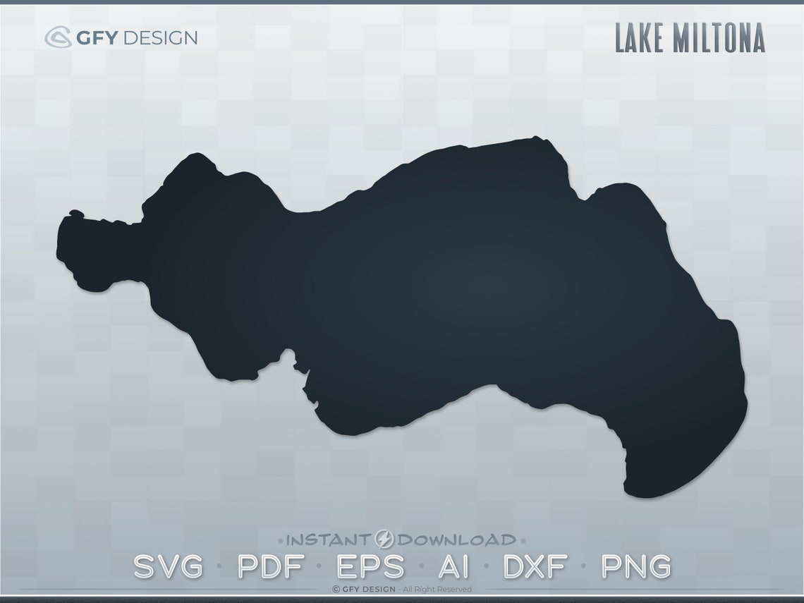 Lake Miltona SVG - Digital File Set - Minnesota | Vector Outline Map ...