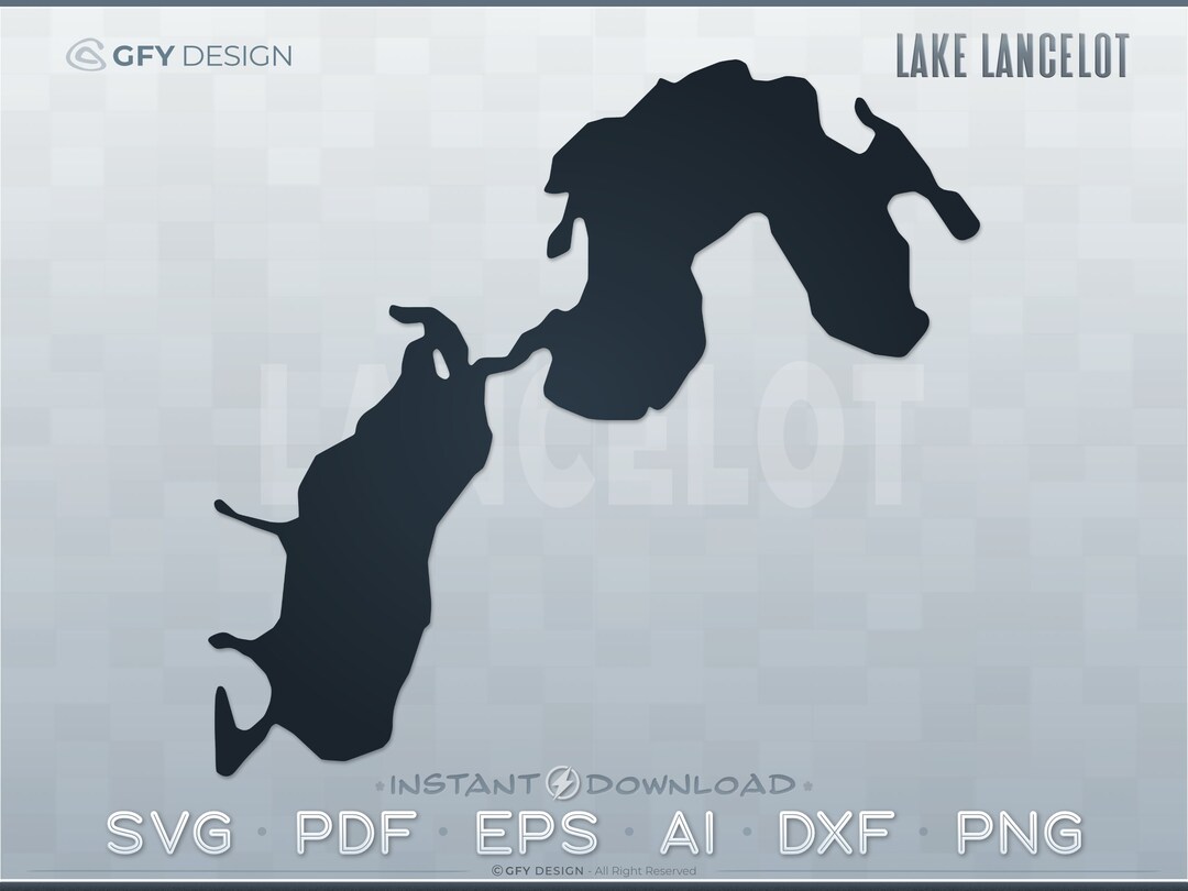 Lake Lancelot SVG - Digital File Set - Michigan | Vector Outline Map ...