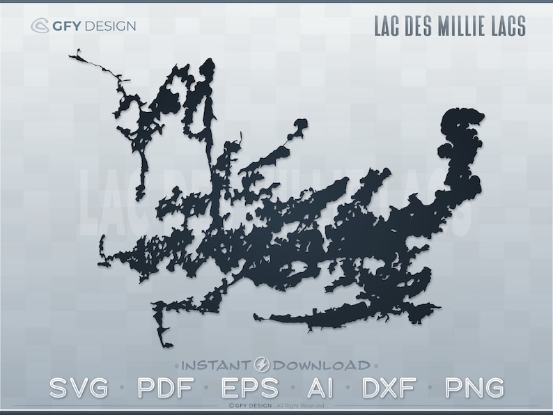 Lac Des Mille Lacs SVG Digital File Set Ontario Vector - Etsy