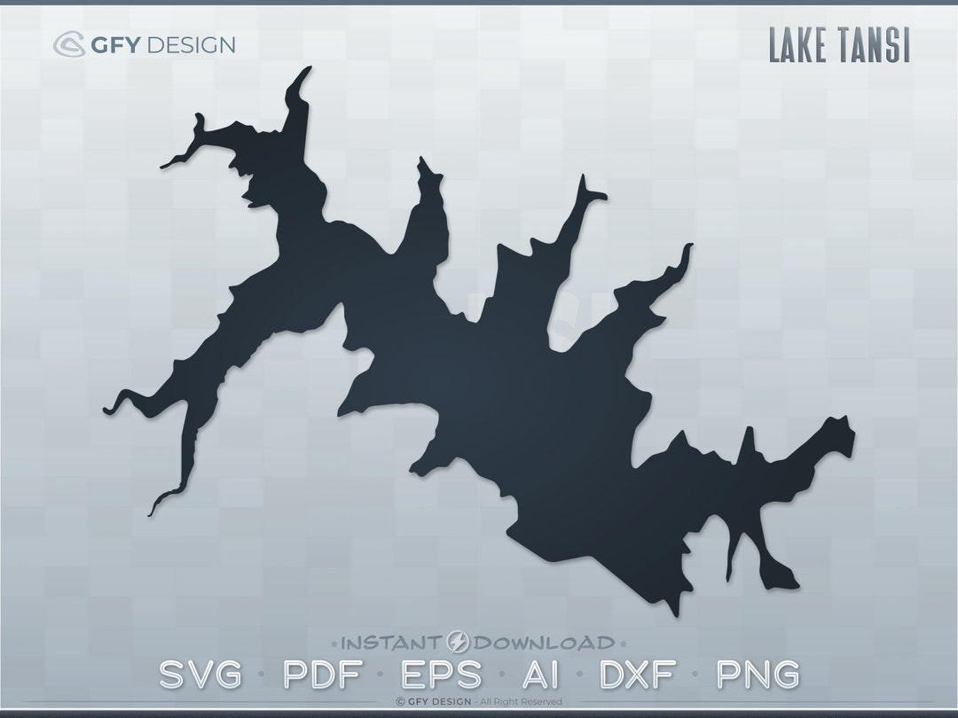 Lake Tansi SVG - Digital File Set - Tennessee | Vector Outline Map ...