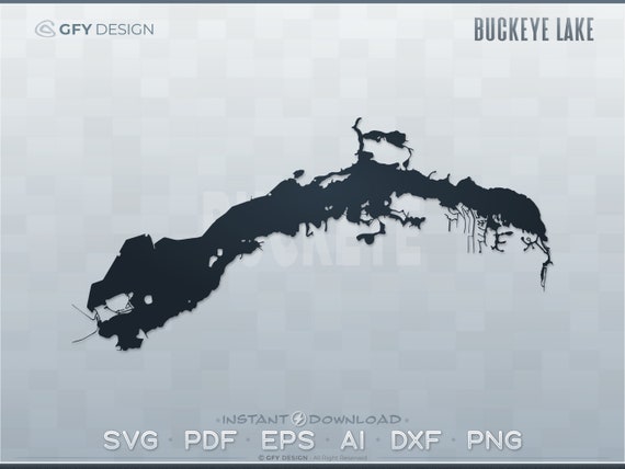 Buckeye Lake SVG Digital File Set Ohio Vector Outline - Etsy