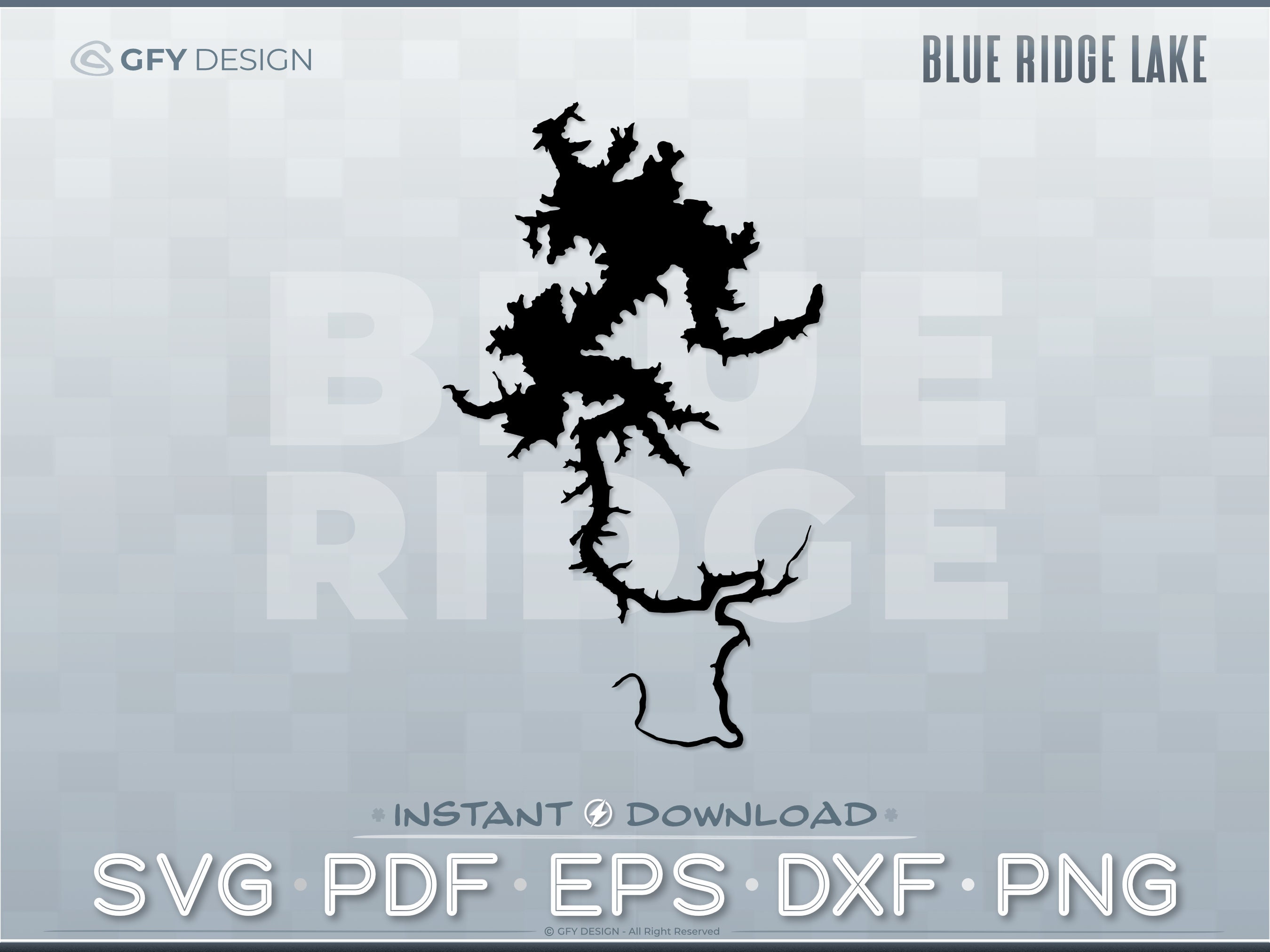 Blue Ridge Lake Vector Graphic SVG PDF DXF georgia - Etsy
