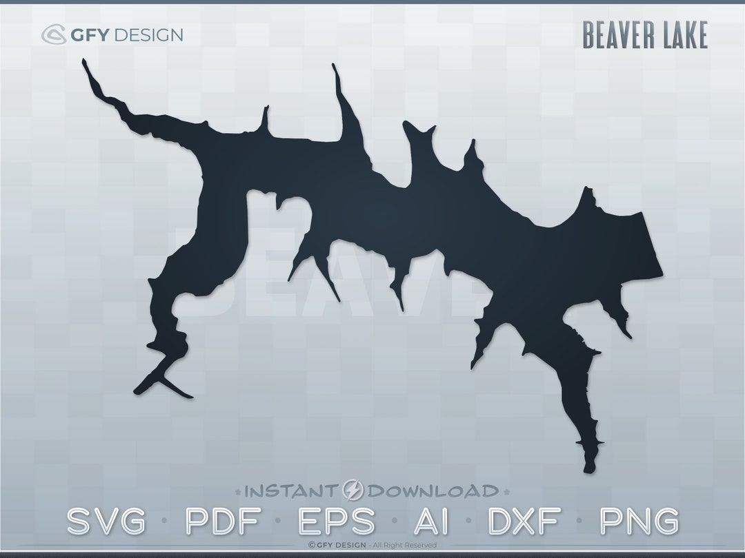 Beaver Lake SVG - Digital File Set - Nebraska | Vector Outline Map ...