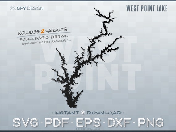 West Point Lake SVG Vector Graphic Set Georgia Digital | Etsy