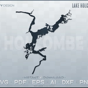 Lake Holcombe SVG - Digital File Set - Wisconsin | Vector Outline Map ...