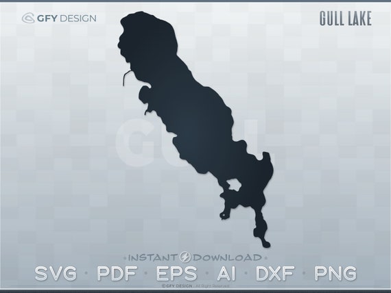 Gull Lake SVG Digital File Set Michigan Vector Outline - Etsy