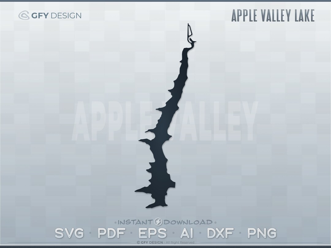 Apple Valley Lake SVG - Digital File Set - Ohio | Vector Outline Map ...