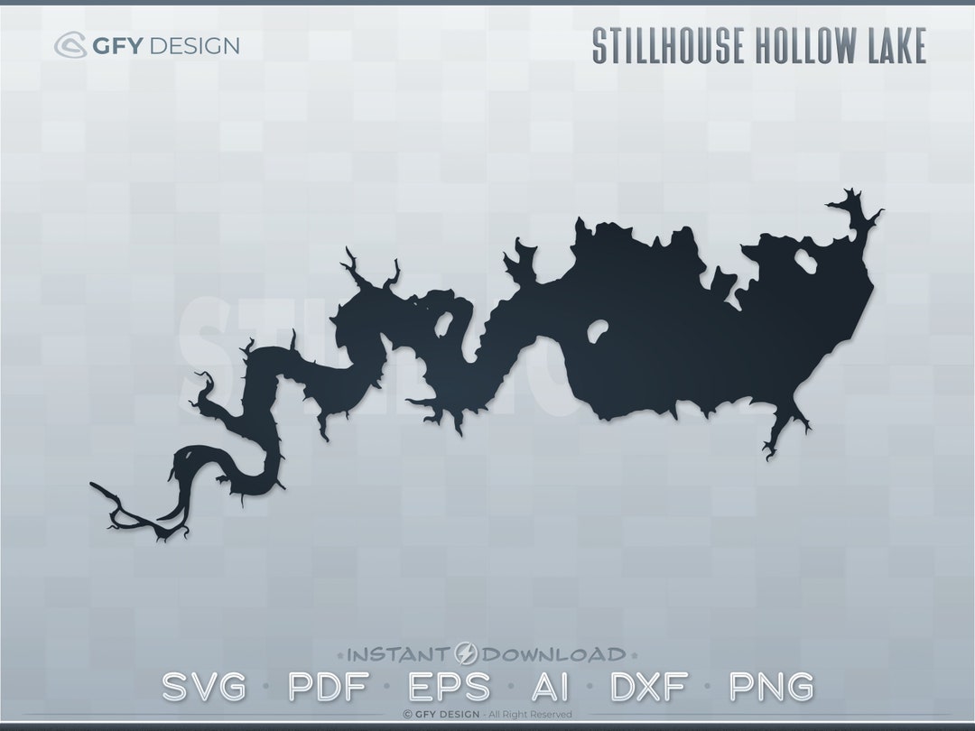 Stillhouse Hollow Lake SVG - Digital File Set - Texas | Vector Outline ...