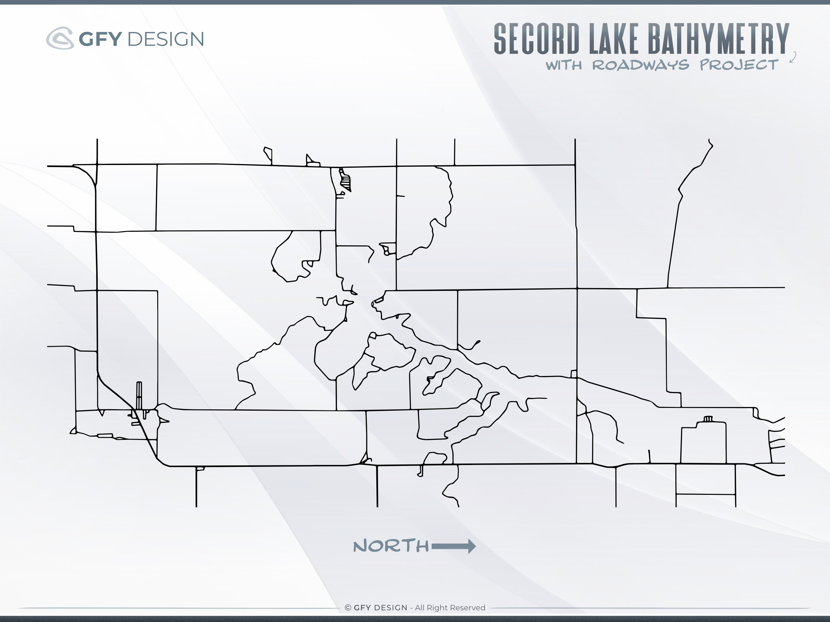 Custom SVG Vector Project Secord Lake Bathymetric Depth - Etsy Australia
