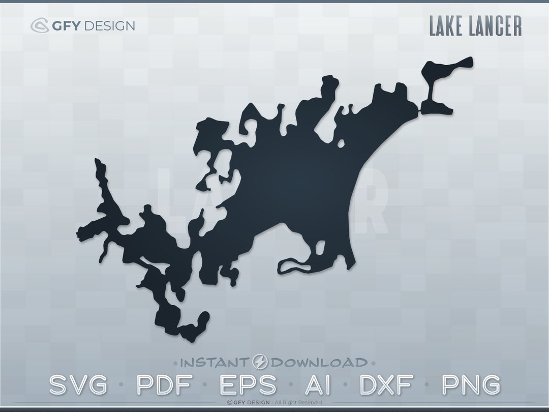Lake Lancer SVG - Digital File Set - Michigan | Vector Outline Map ...