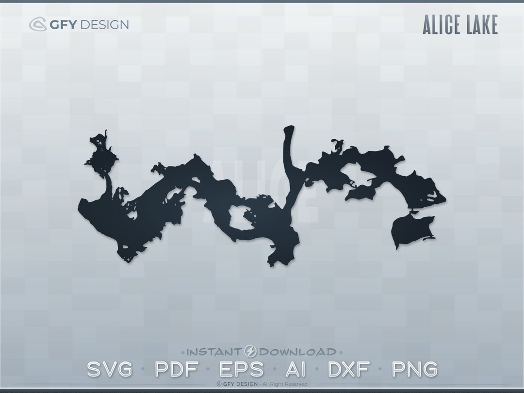 Alice Lake SVG - Digital File Set - Wisconsin | Vector Outline Map ...