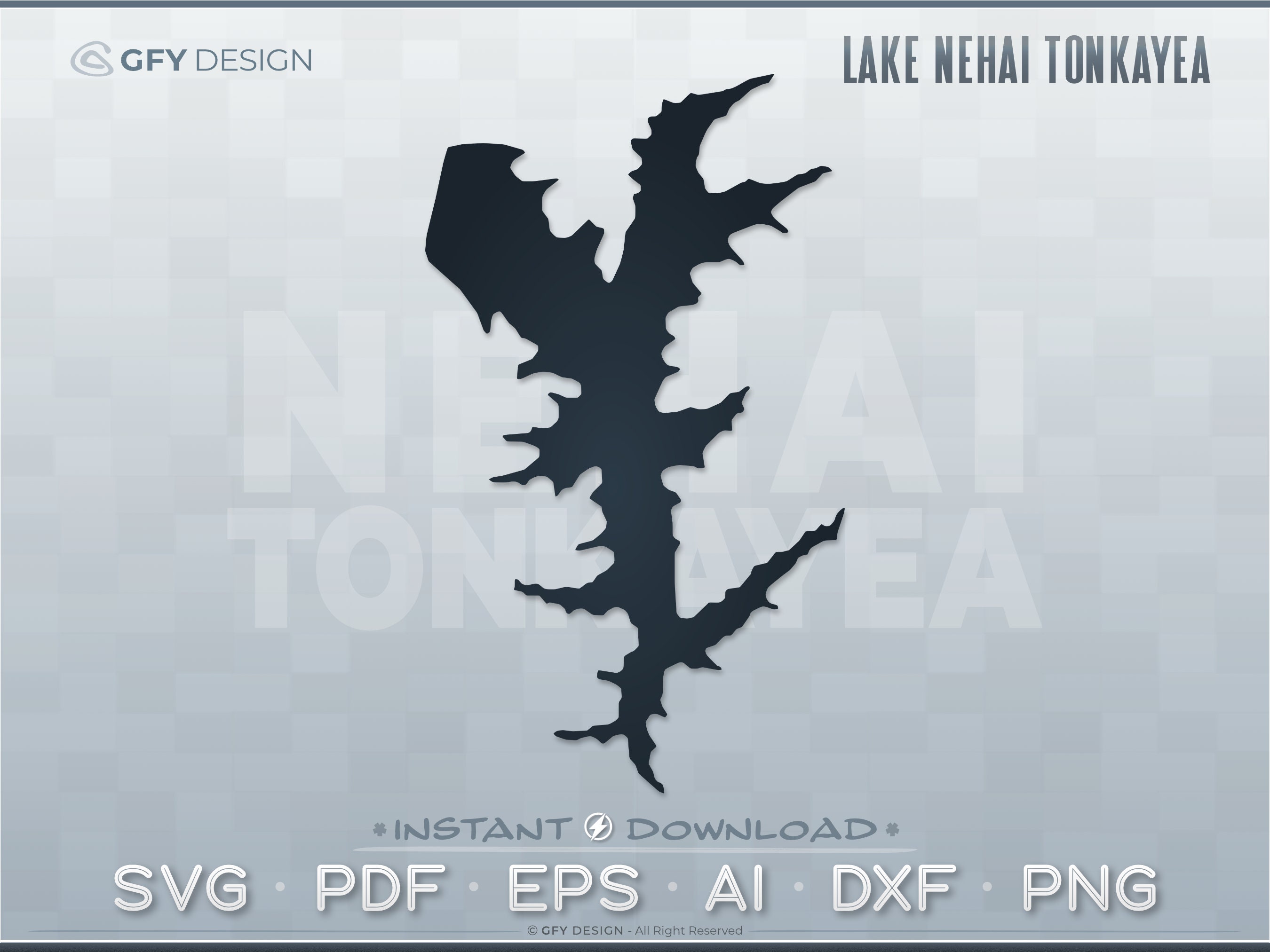 Lake Nehai Tonkayea SVG Digital File Set - Missouri | Vector Outline ...