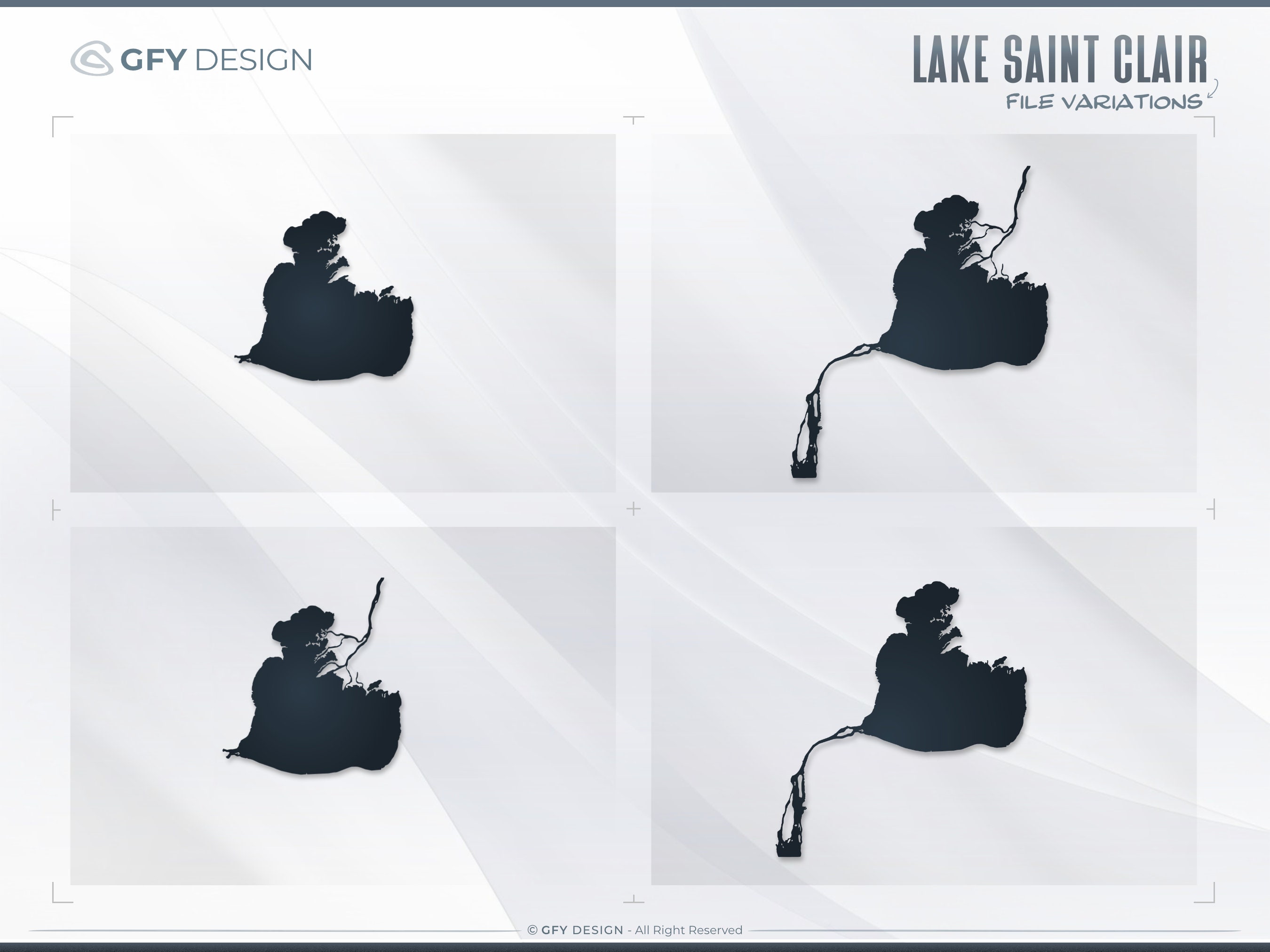 Lake St Clair SVG Digital File Set Michigan Ontario | Etsy