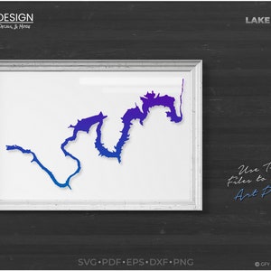 Lake Rabun - Vector Graphic, Cut File, Map, Georgia, Print Ready ...