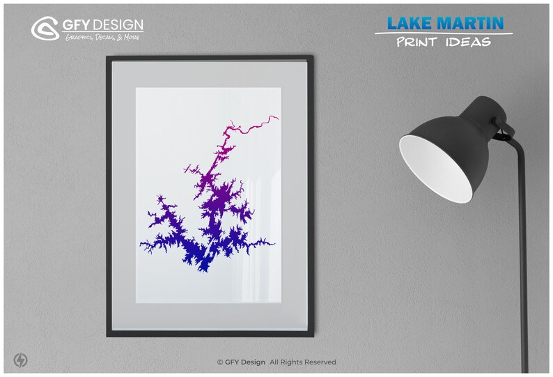Lake Martin Vector Graphic Cut File Map Print Ready | Etsy