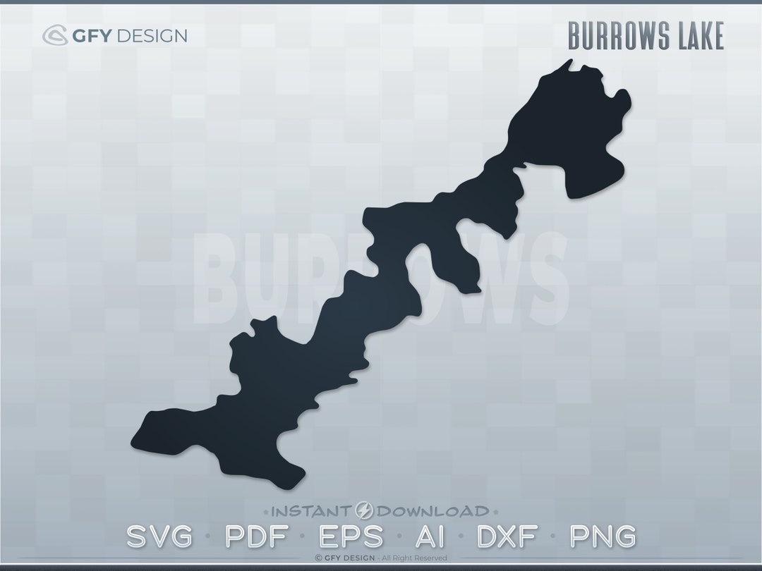 Burrows Lake SVG - Digital File Set - Minnesota | Vector Outline Map ...