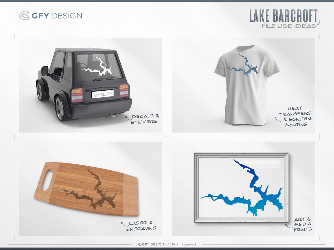 Lake Barcroft SVG - Digital File Set - Virginia | Vector Outline Map ...