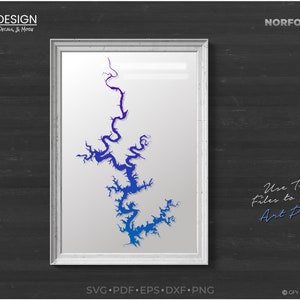 Norfork Lake - Vector Graphic, Cut File, Map, Arkansas, Print Ready ...