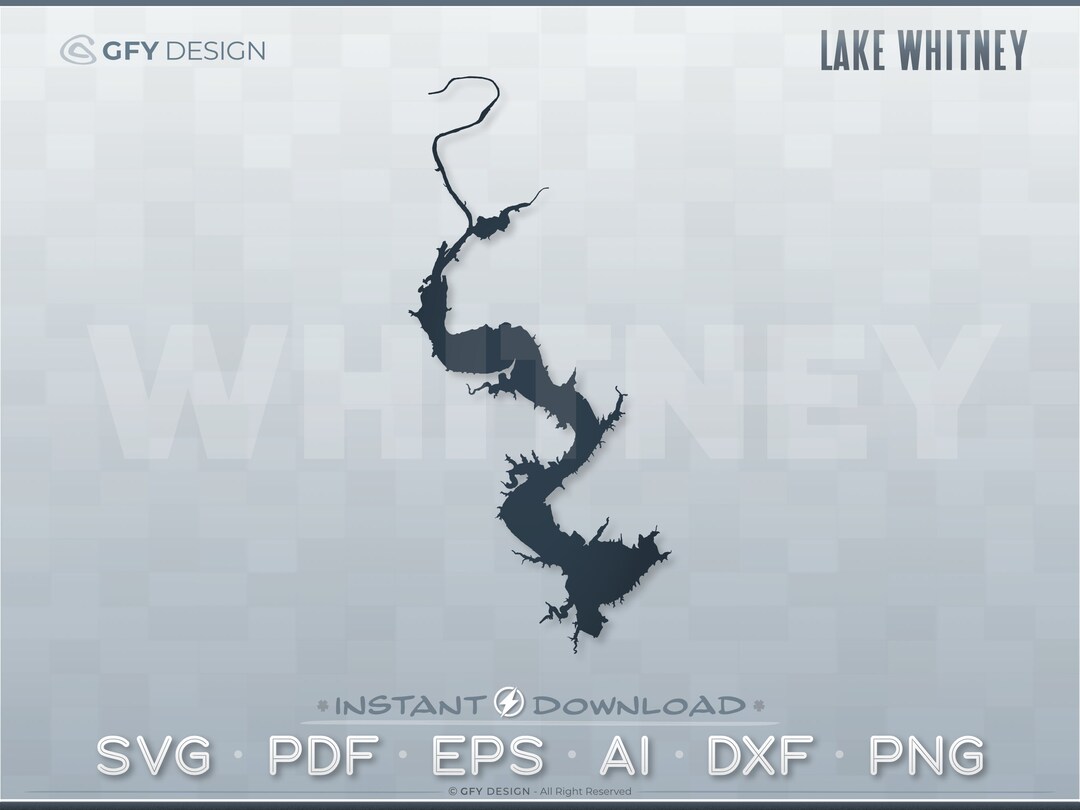 Lake Whitney SVG Graphic - Digital File Set - Texas | Vector Outline ...