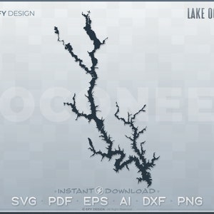 Lake Oconee SVG - Digital File Set - Georgia GA | Vector Outline Map ...