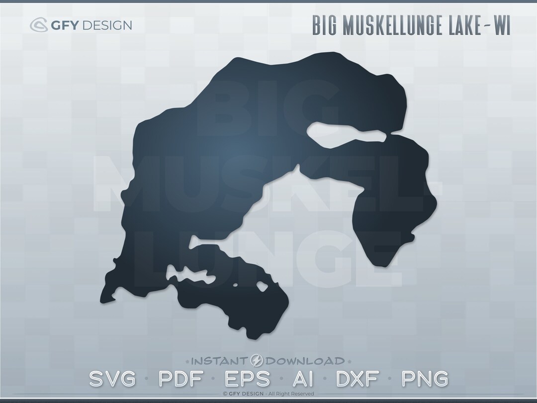 Big Muskellunge Lake, Wisconsin - SVG - Digital File Set | Vector ...