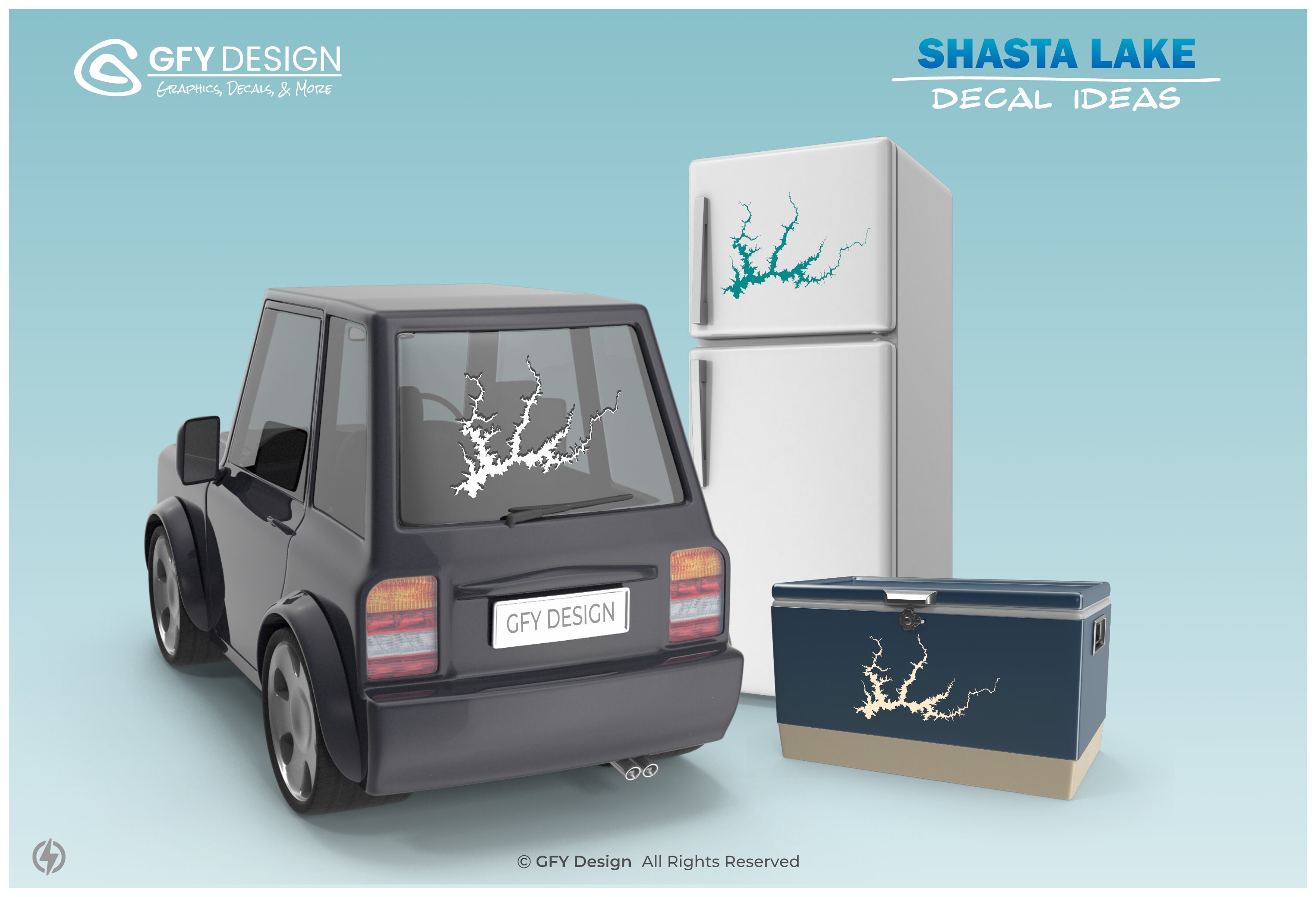 Shasta Lake - Vector Graphic, Cut File, Map, California, Print Ready ...