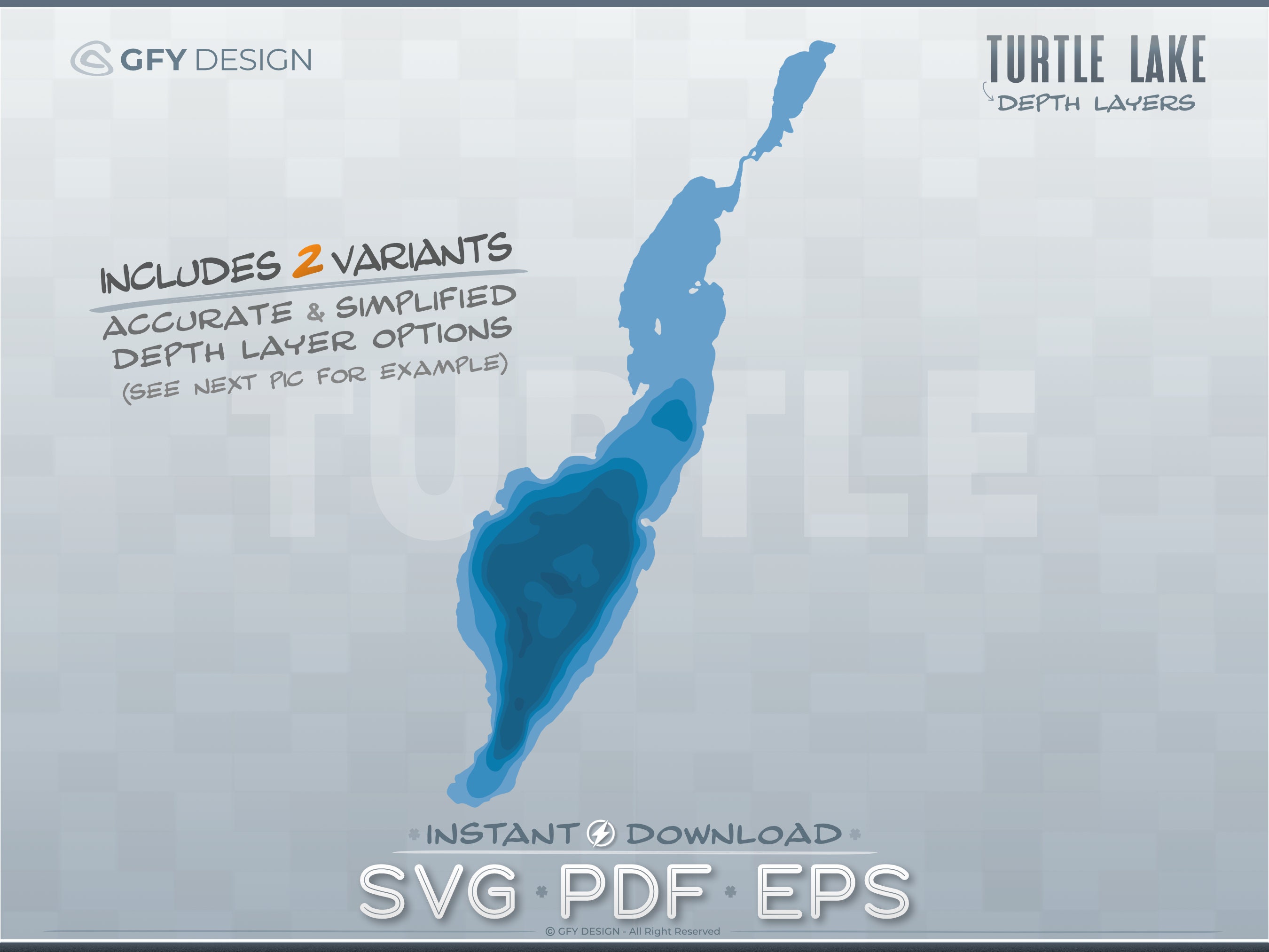 Turtle Lake Bathymetric Depth Layers SVG File Set - Etsy