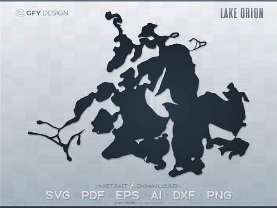 Lake Orion SVG Digital File Set Michigan Vector Outline - Etsy