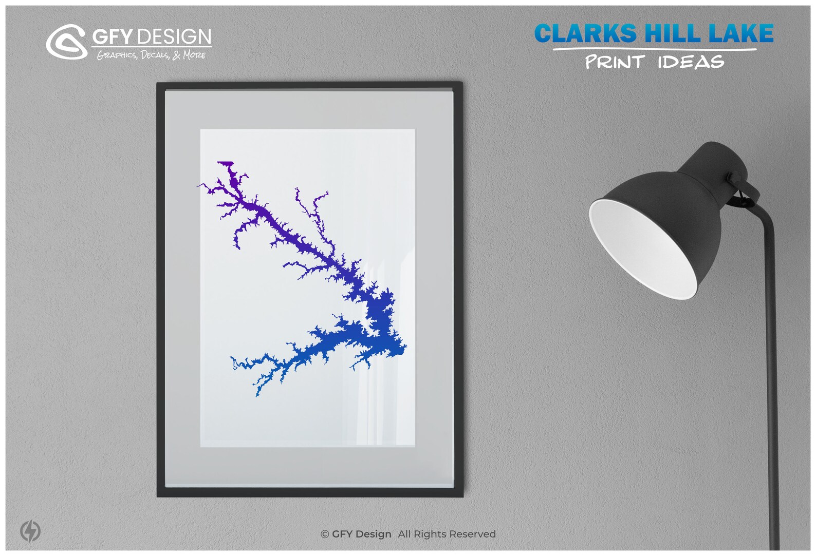 Clarks Hill Lake Vector Graphic Cut File Map Print Ready | Etsy